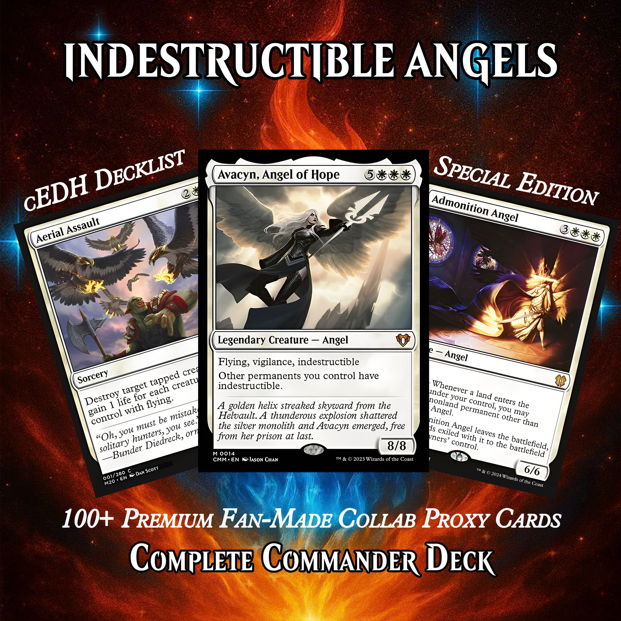INDESTRUCTIBLE ANGELS COMMANDER DECK – PREMIUM COLLECTOR SET (100 CARD ...